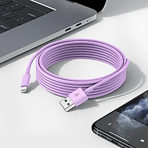 iPhone Charger Cable 10 Ft [Apple MFI Certified], QZIIW 3Pack 10 Feet Long USB to Lightning Cable, Apple Charging Power Cord 10 Foot for iPhone 14 13 12 11 Pro Max Mini XR X 9 8 7Plus 6 6s ipad-Purple