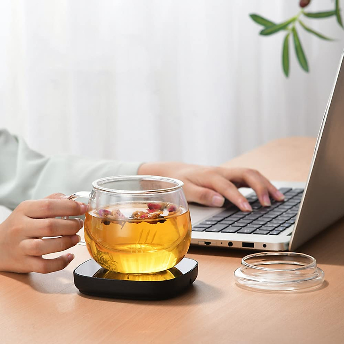 Viyee Oline, Coffee Mug Warmer,Smart Coffee Warmers for Office Desk, Gravity Sensor Mug Warmer Black