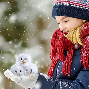 Skylety 20 Pcs Plush Snowball for Indoor Outdoor Stuffed Snowballs Snowman Toys Snowball Fun Set for Snow Games Decorations(Cute Series)