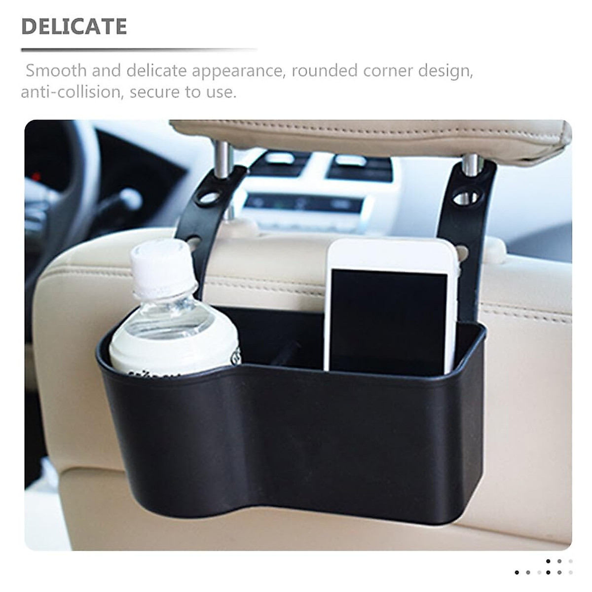 Holibanna Car Cup Holder Mount Car Headrest Seat Back Organizer Cup Holder Snack Tray Car Backseat Organizer with Drinks Holder Vehicle Seat Back Tray for Bottle Foods