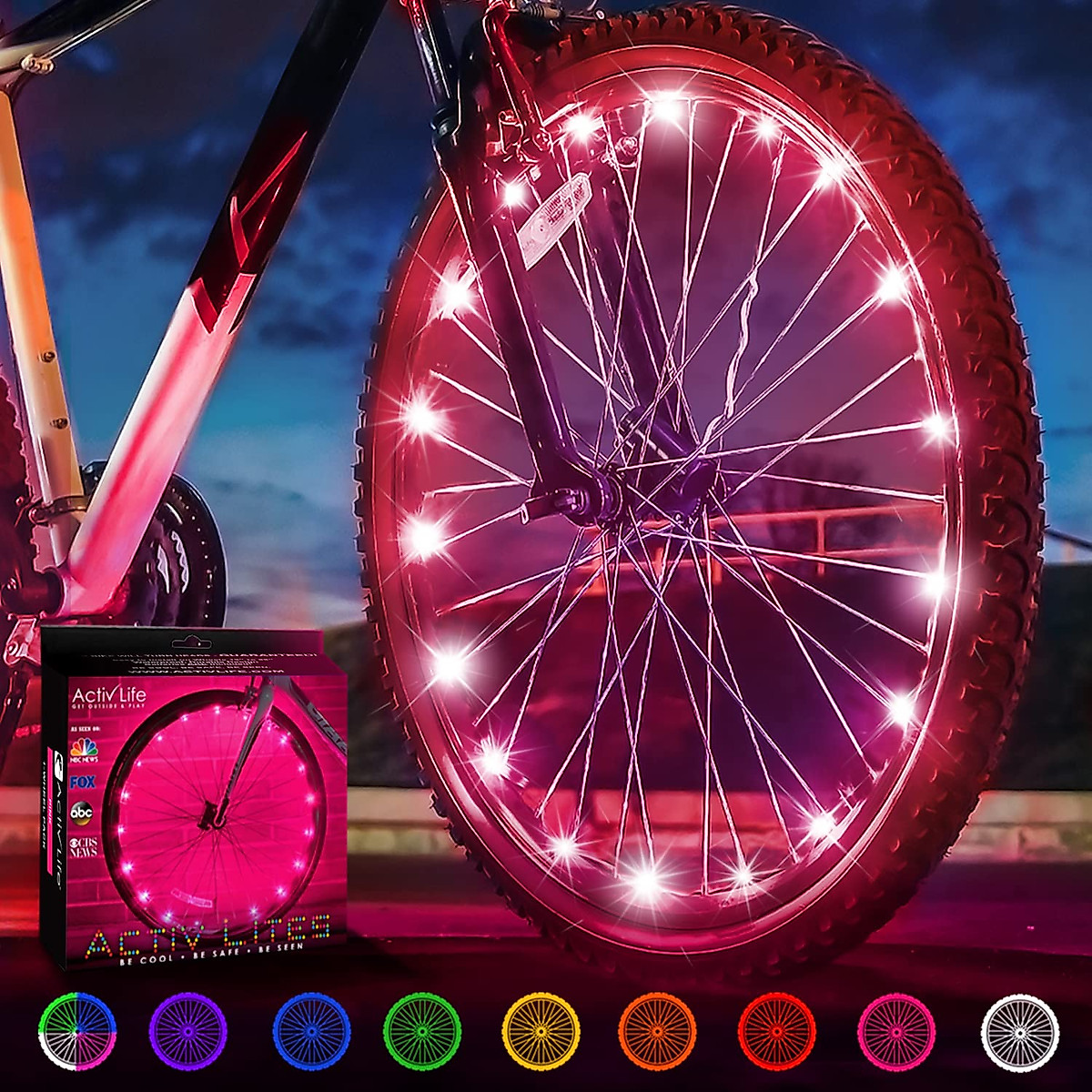 Activ Life Bike Wheel Lights (1 Tire, Pink) Top Summer Presents for Girls 3 Year Old + Teens & Women. Best 2024 Summer Gift Ideas for Her, Wife, Mom, Friend, Sister, Girlfriend and Popular Aunts