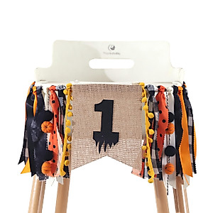 HighChair Banner for 1st Birthday - Halloween Decorations for Photo Booth Props, Birthday Souvenir and Gifts for Kids, Best Party Supplies (Halloween Birthday Banner)
