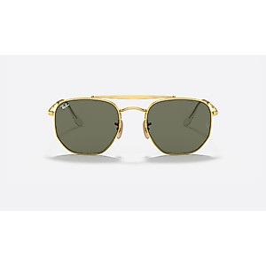 Ray-Ban RB3648 THE MARSHAL 001 54M Gold/Green Hexagonal Sunglasses For Men For Women + BUNDLE with Designer iWear Eyewear Kit