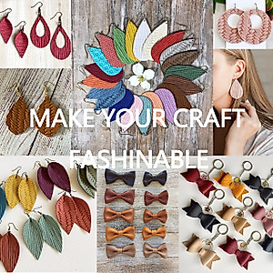 LOTOFUN 8Pcs/Set New Weave Embossed Textured Faux Leather Sheets Yellow Brown Series Mixed Woven Lattice Striped Vinyl Fabric A4 8 x 12Inch Fall Bohemia for Earrings Hair Bows DIY Crafts