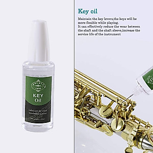 Saxophone Sax Cleaning and Maintenance Cleaner Care Kit with Key Oil, Cork Grease, Swab, Cleaning Cloth, Thumb Rest, Mouthpiece Brush, and More in Khaki