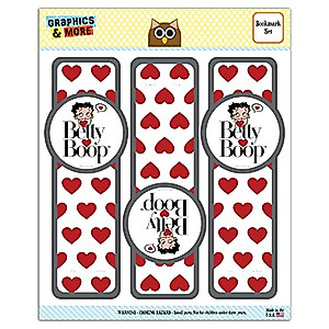 Betty Boop Heart Logo Set of 3 Glossy Laminated Bookmarks