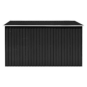 GOLINPEILO Metal Outdoor Garden Storage Shed, 101.2"x117.3"x70.1" Steel Utility Tool Shed Storage House, Galvanized Steel Yard Shed with Double Sliding Doors, Utility and Tool Storage, Anthracite