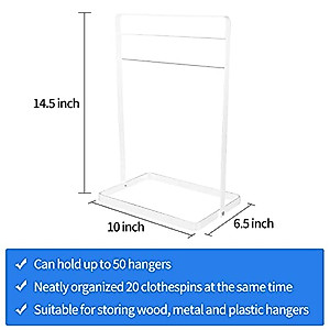 Hanger Storage Organizer,50 Velvet Clothes Hanger Holder,Hanger Stacker Rack for Laundry Closet,Drying Rack,Hanger Caddy Stand for Adult or Child Clothes Hangers(White-2 Pack)
