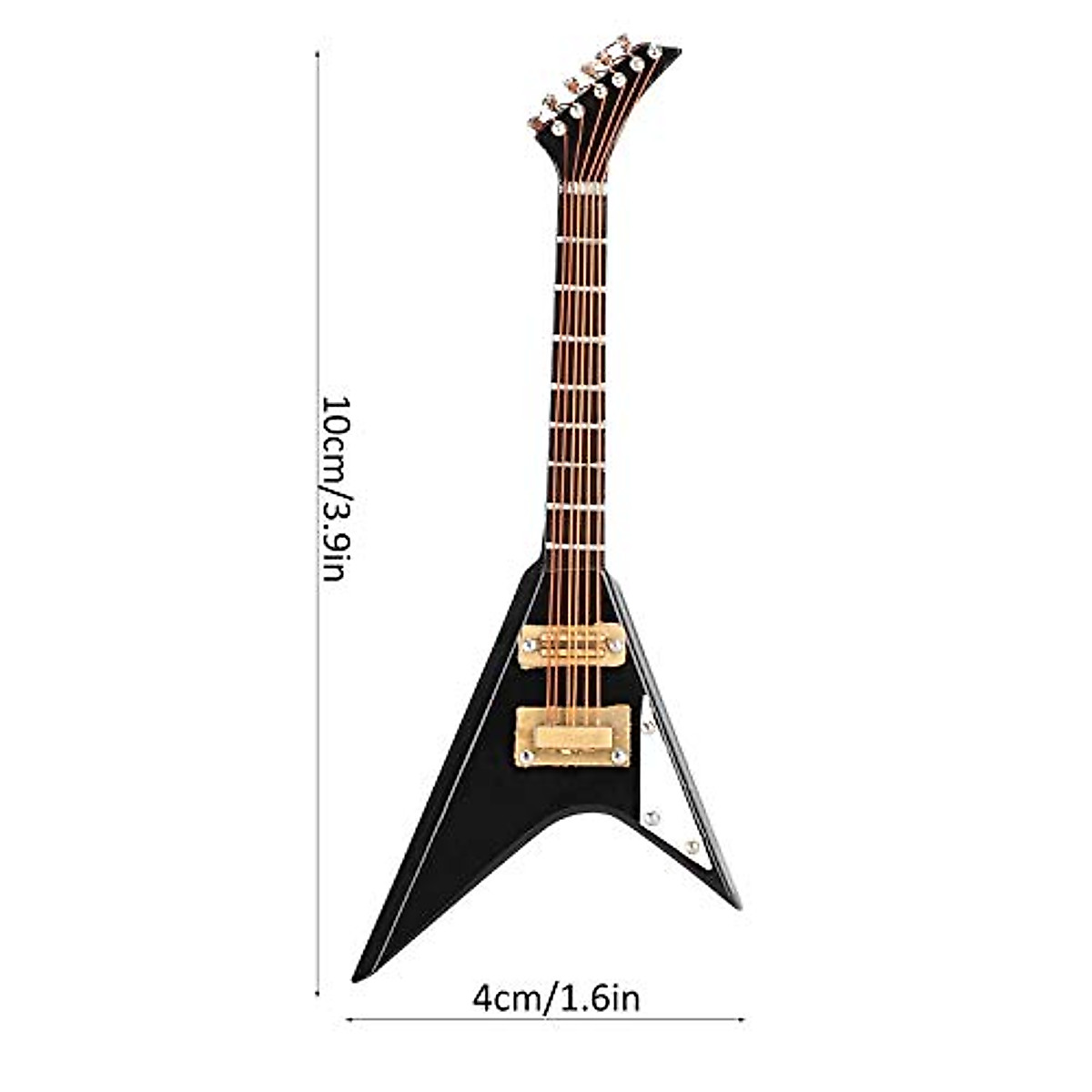 LIULDASHUN Guitar Decoration Miniature Ornaments VShaped Mini Musical Instrument Model Gift Black 10cm for Guitar Enthusiast Gift