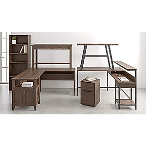 Signature Design by Ashley Camiburg Modern L-Shaped Home Office Desk, Warm Brown