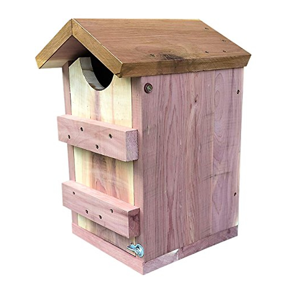 Vundahboah Amish Goods Screech Owl House Box for Nesting- Handmade in USA- Solid Cedar Wood Saw-Whet/Kestrel/Screech Owl/Flicker- Cedar Shavings Included