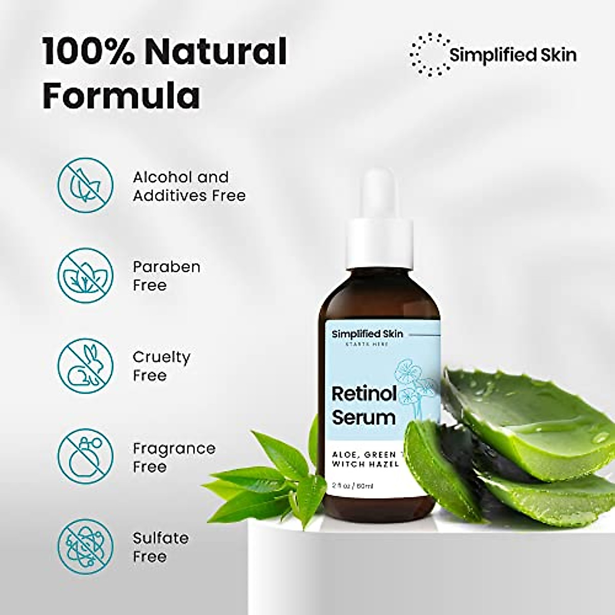 Retinol Serum for Face - Anti Aging Retinol with Hyaluronic Acid Face Serum for Acne Marks and Skin Texture Smoothing Fine Lines & Wrinkles - 2.5% Retinol Facial Serum for Day & Night - 2 Fl Oz