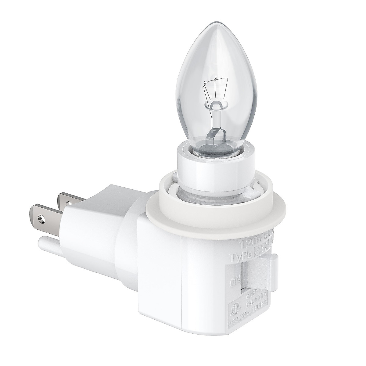 Plug in Night Light,TWDRTDD Adjustable E12 Base Socket Night Light with On/Off Switch for Making Decorative Night Lights (Glass Ring,3Pin Plug, White)