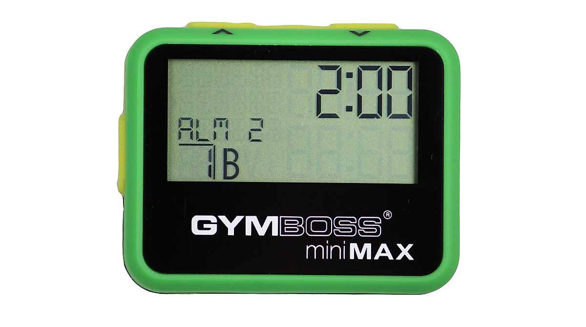 Gymboss miniMAX Interval Timer and Stopwatch - Green/Yellow SOFTCOAT ...