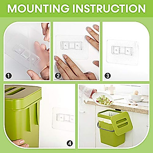 Small Trash Can with Lid, Sturdy Hanging Trash Can for Under the Sink or as Compost Bin for Kitchen Countertop, Portable for your Office Bedroom Bathroom Cupboard Kitchen, 9.6"x 8.2"x 6.8", Green