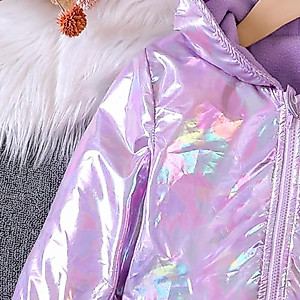 Girls Little Long Quilted Padded Light Puffer Coat Winter Coat with Soft Mini Fur Lining Newborn Winter Soft Warm Jacket
