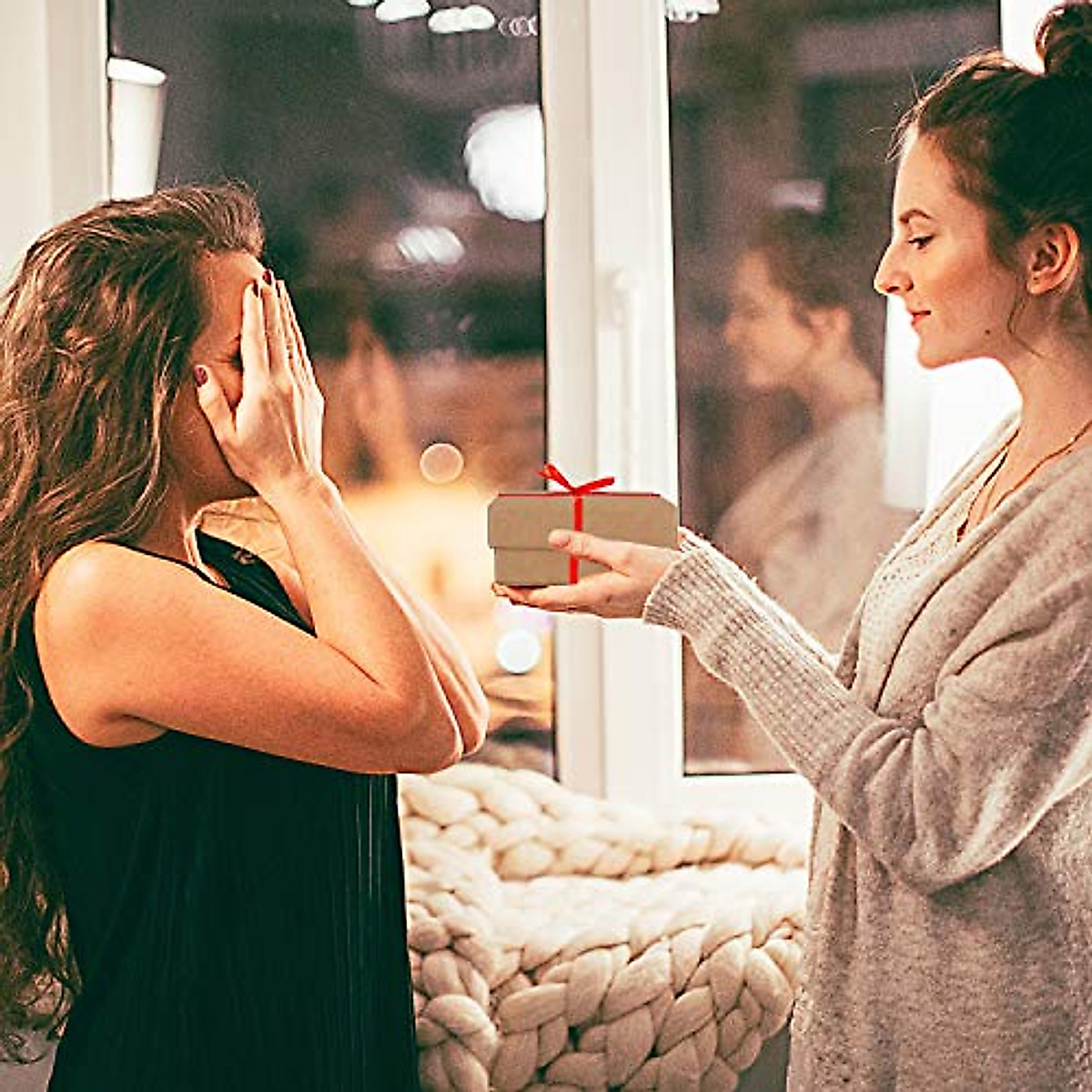 Necklace Earring Ring Box Gift Box,12 Pieces Square Cardboard Jewelry Gift Boxes,Cotton Filled Cardboard Paper Jewelry Box Gift Case (3.15x3.15x1.1 Inches) (Kraft)