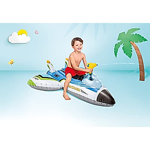 INTEX Water Gun Plane Inflatable Pool Float: Pool Toy for Kids – Includes Toy Water Gun – 88lb Weight Capacity – 46" x 46" – Color May Vary