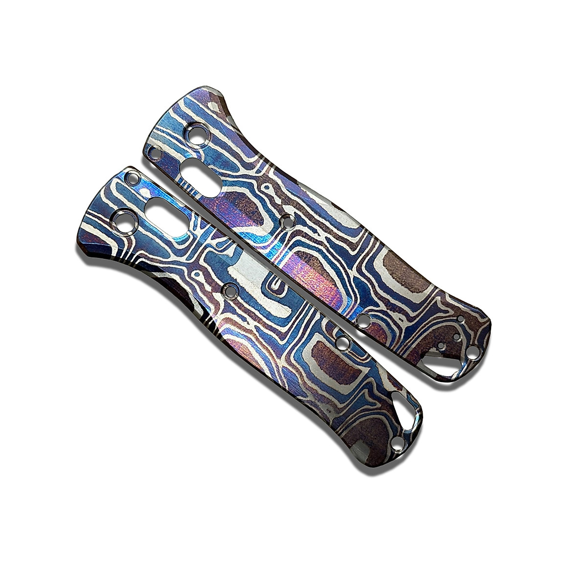 Mokume pattern heat ano engraved Titanium Scales for Benchmade Bugout 535