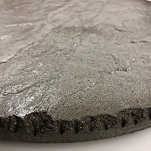 Concrete Resurrection Concrete Cement Lazy Susan Unique, Hand Crafted, Gray, Turntable, 360 Degree Swivel, Made in The USA, Home Decor (Chiseled Edge 15" Diameter)