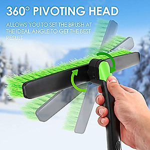 ALMA Foam Snow Brush for Car Extendable - UP TO 50 INCH Extendable Snow Brush and Ice Scraper - 360 SWIVEL Snow Brush for SUV - Broom Snow Scraper for Car Cleaner - Snow Brush for Trucks Snow Removal