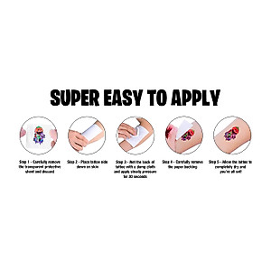 Video Game Party Favors by Citadel Black - Pixel Mine - Temporary Tattoos for Boys Birthday - 90 Tattoos Pack of 15 - Pixel Mine Birthday Parties