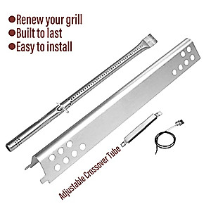 Uniflasy Replacement Parts for Charbroil Performance Tru Infrared 3 Burner 463370719 463371116 463280019 463336016 463633316 463672416 463344116 Igniter Grill Burner Heat Plate Shield Crossover Tube