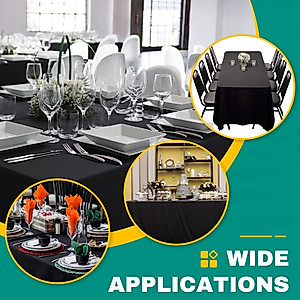 RowinsyDD 8 Pack Black Plastic Table Cloths Disposable，54 x 108 Inches Plastic Table Cover for Rectangle Tables，Disposable Tablecloth for Dinning，Parties，BBQ，Wedding，Outdoor