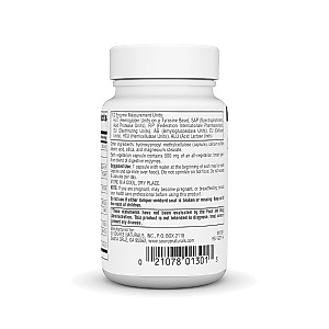Source Naturals Essential Enzymes 500mg Bio-Aligned Multiple Enzyme Supplement Herbal Defense for Digestion, Gas, Constipation & Bloating Relief - Supports Immune System* - 60 Vegetarian Capsules