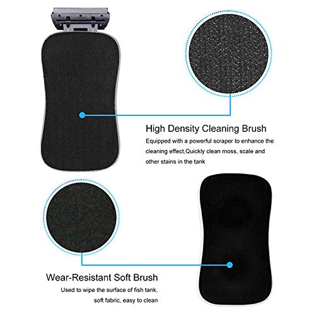 SWETOR Fish Tank Magnetic Glass Cleaner,Aquarium Glass Cleaner Magnet,Fish Tank Cleaning Tools with Scraper.(Large)