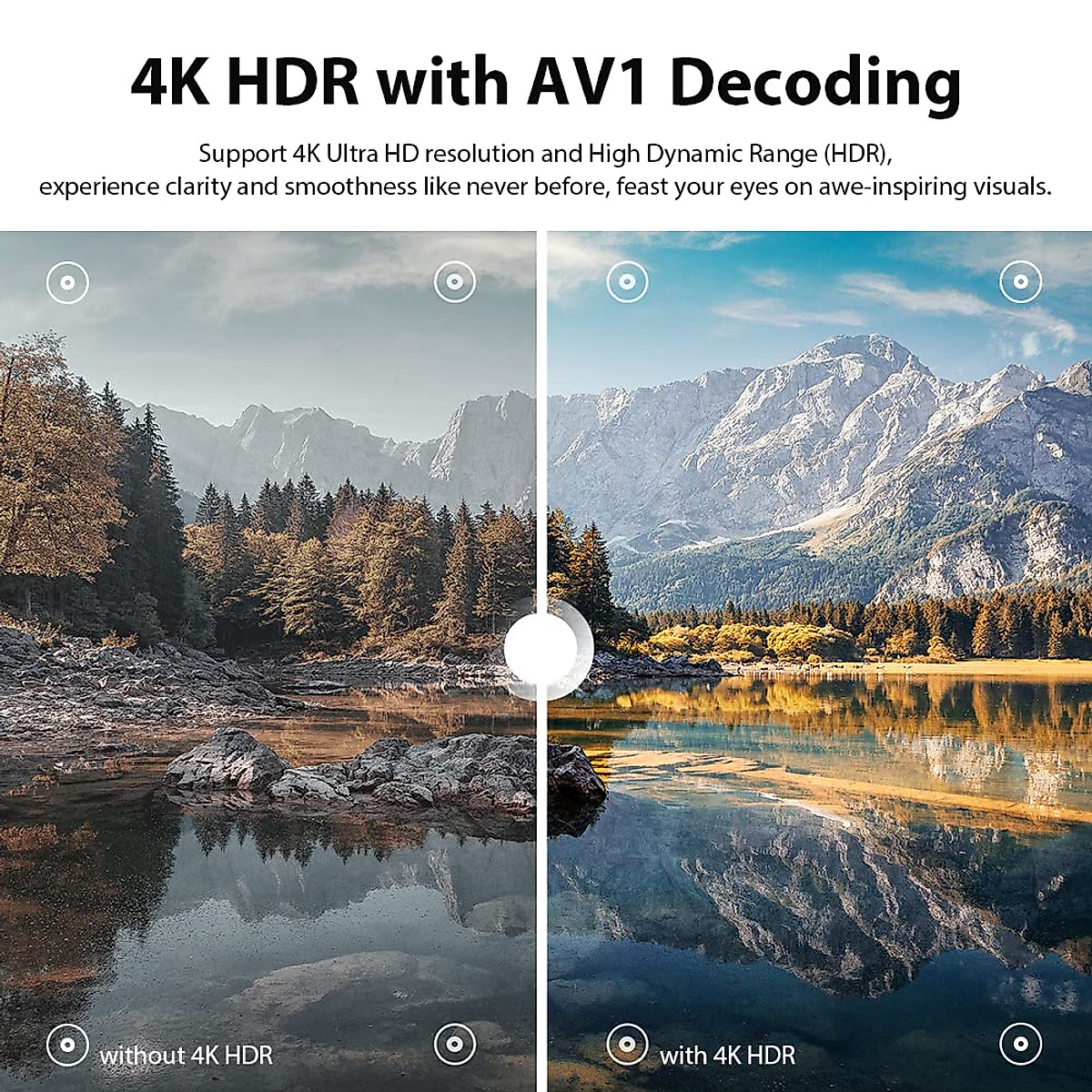 ZTE Android TV Box ，Smart TV Box ZXV10 Support Wi-Fi 5 Bluetooth 5.0 ， Support 3D 4K HDR Videos Media Player,Dolby Vision,Supports YouTube/Google Assistant/Google Play Store
