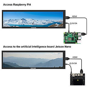 8.8 Inch PC Temperature Display With Case PC Sensor Panel Display Computer Temp Monitor IPS USB Mini Screen AIDA64 PC CPU RAM Data Monito Temperature Monitor for PC ARGB Computer Case Secondary Screen