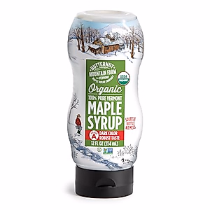 Butternut Mountain Farm 100% Pure Organic Maple Syrup From Vermont, Grade A (Prev. Grade B), Dark Color, Robust Taste, All Natural, Easy Squeeze, 12 Fl Oz
