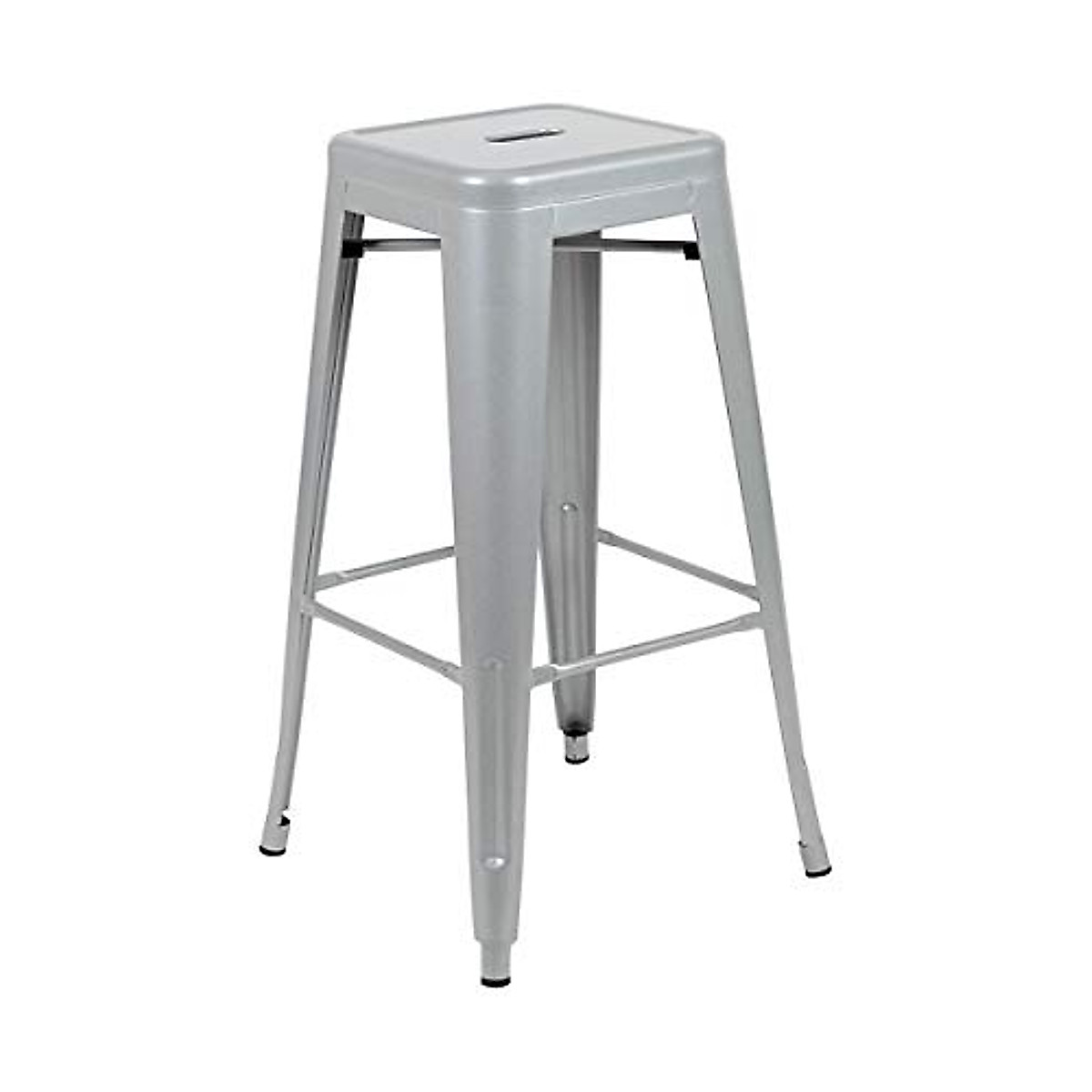 Flash Furniture Lily 30" High Metal Indoor Bar Stool in Silver - Stackable Set of 4