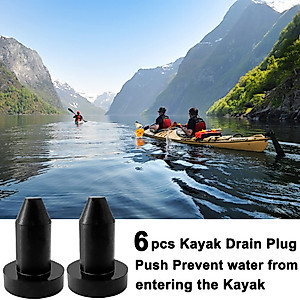 VAIIEYO 6 Pack Kayak Drain Plug Push - Rubber Scupper Plugs Drain Holes Stopper Bung for Most Fishing Boats, Pedal Boats, Kayak