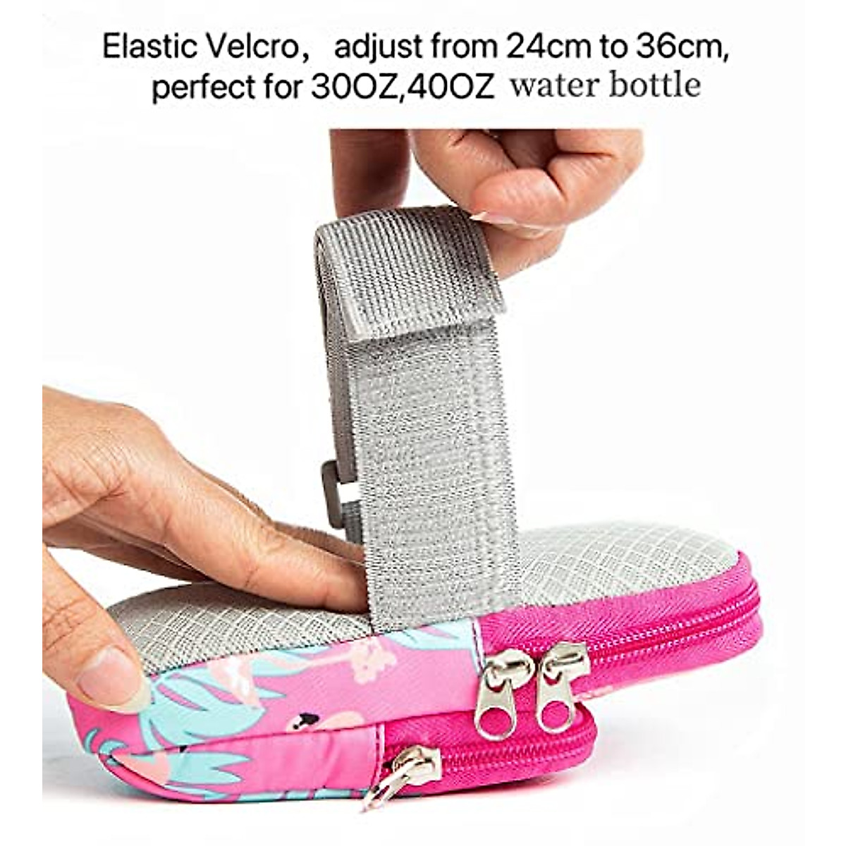 Klasikok Pouch Bag for Stanley 40oz Water Bottle Tumbler,Gym School Phone Pouch for Stanley Cup,Chapstick Holder Caddy Bag for Sport Bottle (Rose Red)