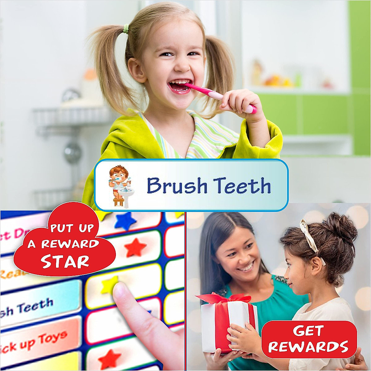 Magnetic Chore Chart for Kids Multiple Kids - Good Behavior Chart at Home - Dry Erase Reward Chart Toddler to Teens Chore Chart - Daily Responsibility Board - Potty Training Star Chart Wall or Fridge