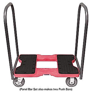 SNAP-LOC 1800 LB Super-Duty Panel CART Dolly RED with Steel Frame, 6 inch Casters, Panel Bars and Optional E-Strap Attachment