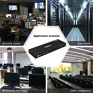 TESmart 4K UHD 16 Ports HDMI KVM Switch, Console Rack Mount Switch with 8 Pcs 5ft KVM Cable, USB 2.0 Device 16 Port Inputs, Control up to 16 Computers/Servers, with RS232 and LAN Port