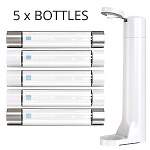 Limited Edition Fizzpod Sparkling Soda Maker With 5 One Liter Bottles Included. Carbonates Any Beverage (DPFZPOD1K2C_WS)