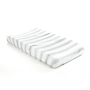 Lush Decor Watercolor Stripe Soft & Plush Changing Pad Cover, 32" x 16" x 5", Gray