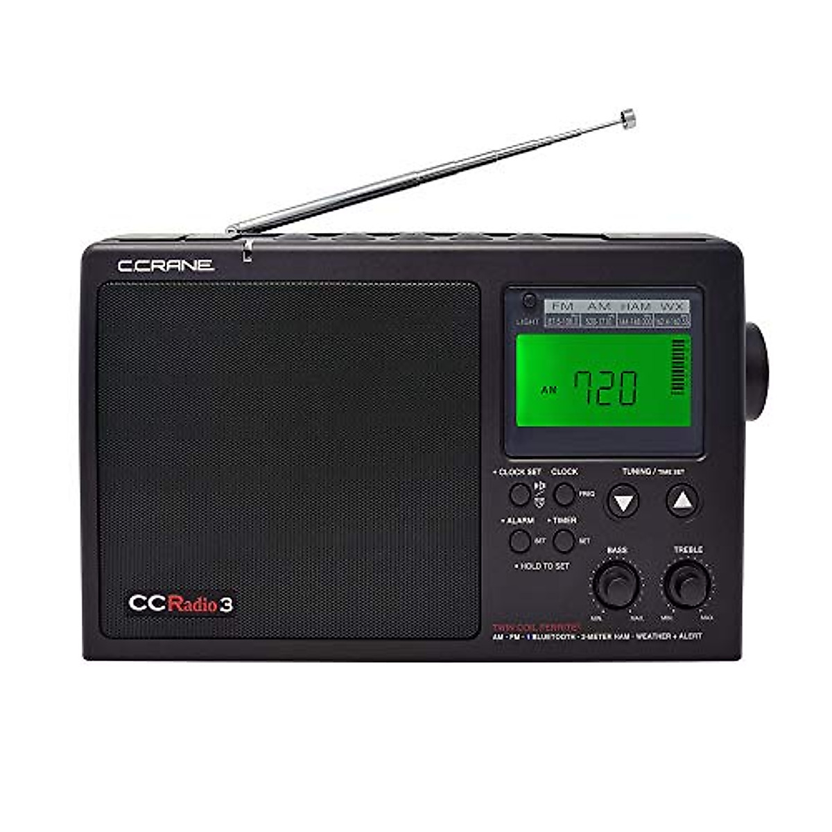 C. Crane CCRadio 3 Long Range Reception AM, FM, NOAA Weather Plus Alert and 2-Meter Ham Band Portable Digital Radio with Bluetooth