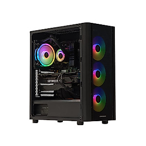 Velztorm Archux Gaming and Entertainment Desktop PC (AMD Ryzen 7 3700X 8-Core, 16GB RAM, 1TB PCIe SSD + 3TB HDD (3.5), RTX 3060, 4xUSB 3.1, 1xUSB 3.0, 2xHDMI, Win 10 Home), black