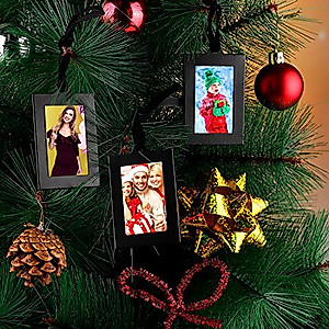 Jetec 12 Pieces Christmas Hanging Picture Frame Ornaments Hanging Family Photo Frames Display Christmas Tree Decorative Frame for Christmas Photo Picture Tree Display Decorative Table Home Decor