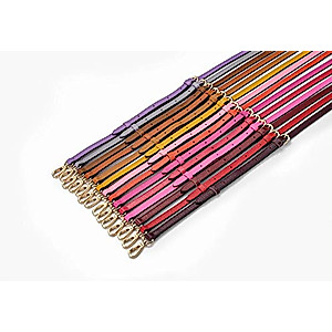 SeptCity Grain Leather Adjustable Shoulder Straps -1.2 CM Width (Brown)