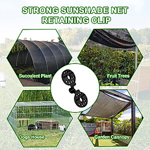 50 Pcs Shade Cloth Clips, 2024 Shade Cloth Plastic Clips Greenhouse Shade Cloth Fix Clamp, Windproof Awning Clamp Grip Tarp Clips for Sunshade Net, Anti Bird Netting, Garden Netting, Patio Accessories