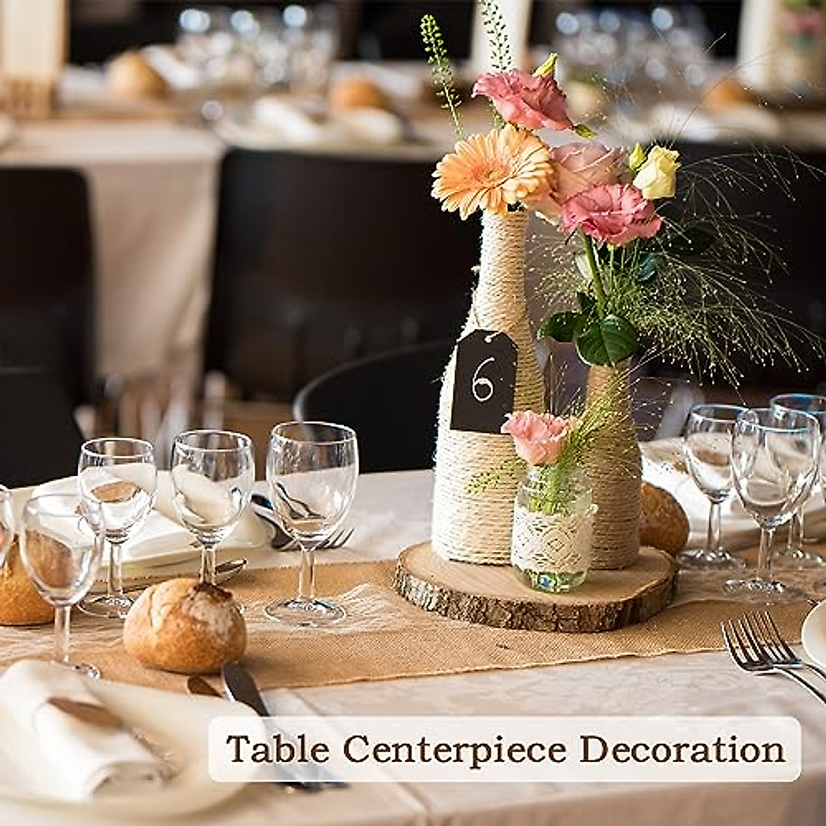 Pllieay 8Pcs 12-13 Inch Wood Slices, Natural Wood Slices for Centerpieces Large Unfinished Round Wood Pieces for Ornaments, Wood Circles for Wedding, Table Centerpieces Decor and Other DIY Crafts