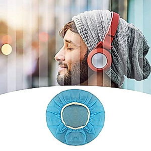 Tvoip 100Pcs Blue Non-Woven Sanitary Headphone Ear Cover, Disposable Super Stretch Covers Washable, for Most On Ear Headphones Earpads ( 9cm / 3.54 Inch)