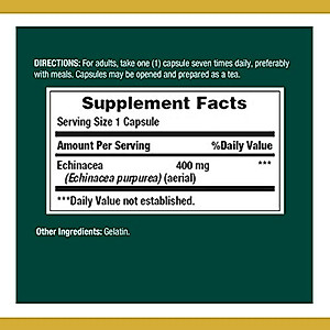 Echinacea by Nature's Bounty, Herbal Supplement, Supports Immune Health, 400mg, 100 Capsules