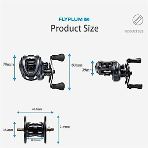 SOLOKING FLYPLUM R2 Baitcaster Reels 8.1 Gear Ratio 159g/5.6oz Ultralight Reel Fishing Reel 6+1BB 5KG Drag Power Baitcasting Reel (Left Hand)